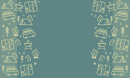 Camping seamless pattern outdoor Royalty Free Vector Image