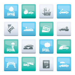 Car and transportation insurance risk icons Vector Image