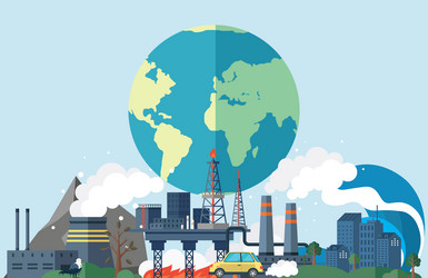 Climate change and global warming concept save Vector Image