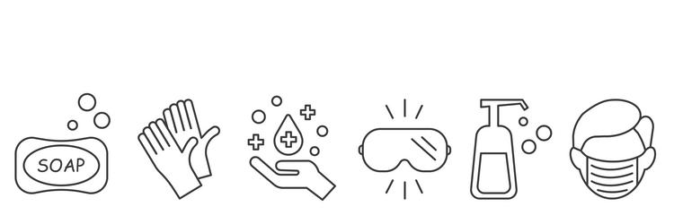 Personal hygiene simple colored hand washing set Vector Image