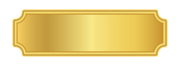 Gold label banner luxury golden frame name Vector Image