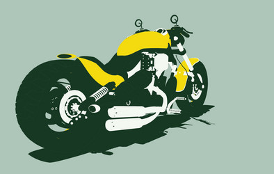 Harleycustom bike back view Royalty Free Vector Image