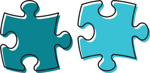 Puzzle icon symbol isolated on white background Vector Image