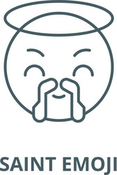 Saint emoji line icon sign Royalty Free Vector Image