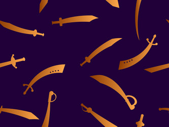 Curved swords seamless pattern silhouettes Vector Image