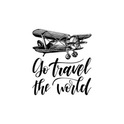 Around the world hand lettering travel Royalty Free Vector