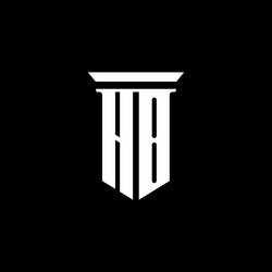 Hb logo monogram with sword element ribbon design Vector Image