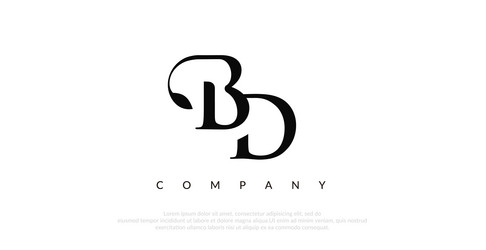 Initial bd logo design Royalty Free Vector Image