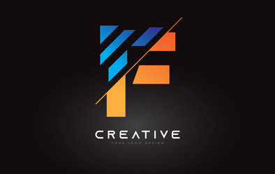 Blue fire f letter flame logo design fire Vector Image