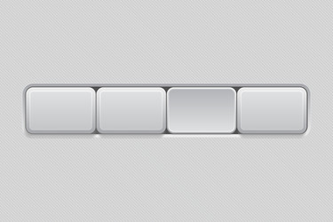Row of white buttons with some pushed Royalty Free Vector