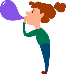 Little girl with balloon on white background Vector Image