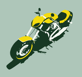 Harleycustom bike back view Royalty Free Vector Image