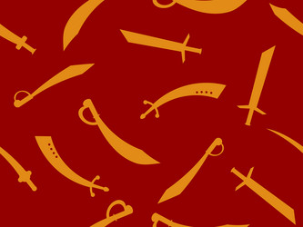 Curved swords seamless pattern silhouettes Vector Image