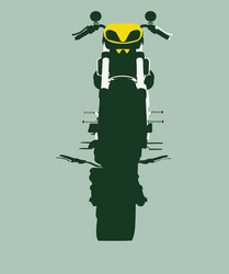 Harleycustom bike back view Royalty Free Vector Image