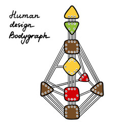 Human design bodygraph chart nine energy Vector Image