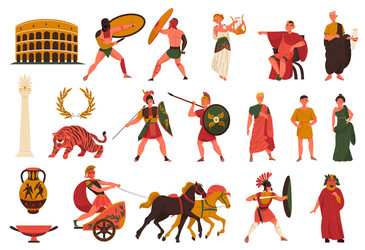 Ancient roman set Royalty Free Vector Image - VectorStock