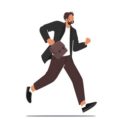 Hurrying businessman man running for work meeting Vector Image
