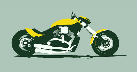 Harleycustom bike back view Royalty Free Vector Image