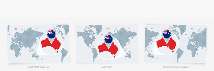 World Map Australia Centered Vector Images (over 200)