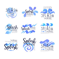 Water and aqua logo design with blue splashes Vector Image