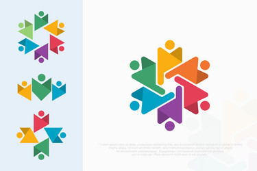 People logo design community human Royalty Free Vector Image