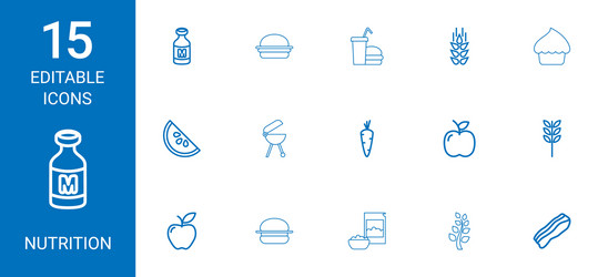 Nutrition icons Royalty Free Vector Image - VectorStock