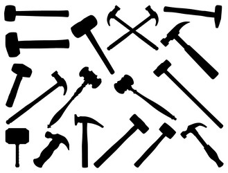 Work tools silhouette bundle Royalty Free Vector Image