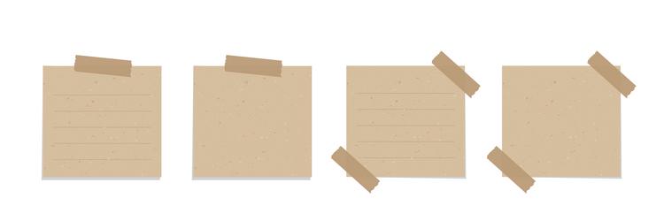 Aesthetic vintage brown paper note recycled memo Vector Image
