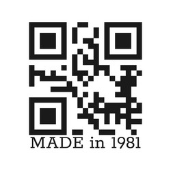 Inscription is made in 1980 with a real qr code Vector Image