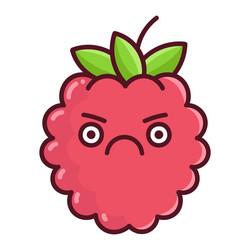 Funny happy raspberry character Royalty Free Vector Image