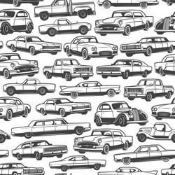 Car repair automobile parts seamless line pattern Vector Image