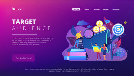 Target group concept landing page Royalty Free Vector Image