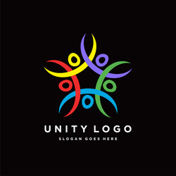 Circle unity group diversity abstract gold logo Vector Image