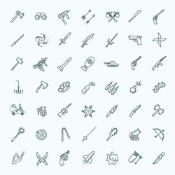 Weapons icons set arms solid symbol Royalty Free Vector