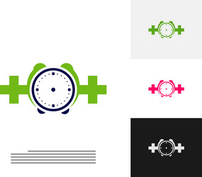 Clock medical logo design concept health time Vector Image