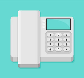 Cordless phone flat icon Royalty Free Vector Image