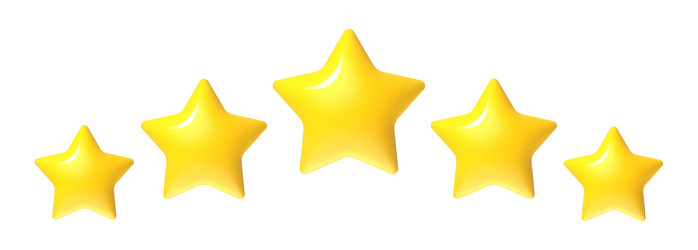 Five stars review concept 3d Royalty Free Vector Image
