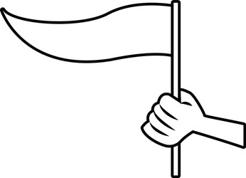 Hand holding a flag Royalty Free Vector Image - VectorStock