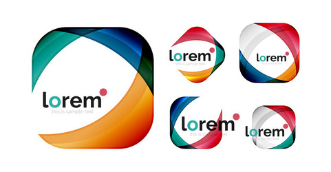 Set of geometric shape convergence logo design Vector Image