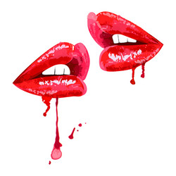 Red lips kiss Royalty Free Vector Image - VectorStock