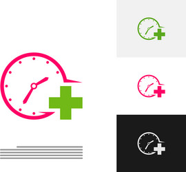 Clock medical logo design concept health time Vector Image