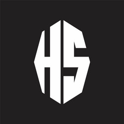 Hs logo monogram isolated with frame shield shape Vector Image