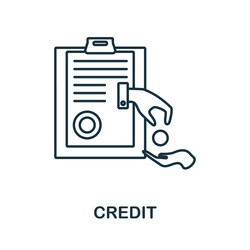 Credit line icon monochrome simple outline Vector Image