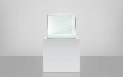 Empty ballot box on pedestal realistic Royalty Free Vector