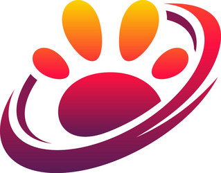 Iconic animal paw logo design template pet Vector Image