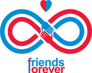 Infinity sign with two hands touching each other Vector Image