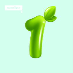 Number one cartoon yellow 1 baloon Royalty Free Vector Image
