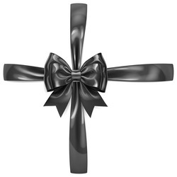 Beautiful green bow with cross ribbons Royalty Free Vector