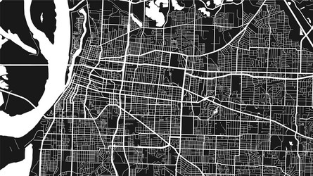 Kaunas city background map black and white urban Vector Image