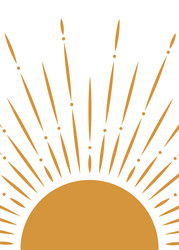 Boho sunset sunrise abstract home decor Royalty Free Vector